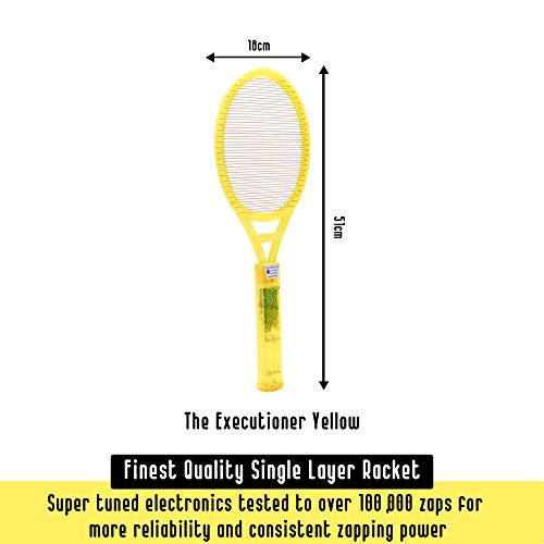 The Executioner Fly Killer Mosquito Swatter Racket Wasp Bug Zapper Indoor Outdoor (Yellow)