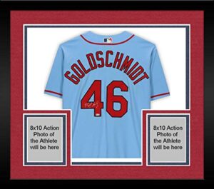 framed paul goldschmidt st. louis cardinals autographed powder blue nike authentic jersey - autographed mlb jerseys