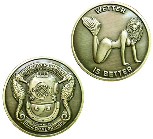 Wetter is Better Good Luck Heads Tails Challenge Coin Sexy Bikini Pin Up Girl's Commemorative Coin Collection Coins