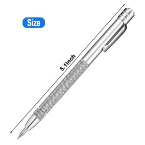 Zonon Tungsten Carbide Scriber with Magnet Aluminium Etching Engraving Pen with Clip for Metal Sheet Ceramics Glass Marble Jade Hardened Steel (10 Pieces)