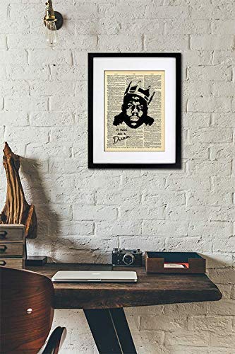 Notorious BIG - Notorious BIG Famous Quote Art - Authentic Upcycled Dictionary Art Print - Home or Office Decor (D330)