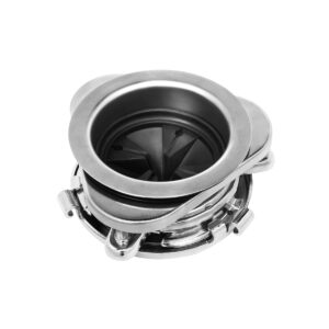 garbage disposal flange, 3 bolt mount stainless steel kitchen sink flange kit with splash guard for 3 1/2 inch standard sink drain hole, sink food waste disposer installation kit