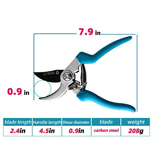 Garden Shears Pruner Secateurs & Pruning Scissors Flower Gardening Sharp Carbon Steel & Aluminum Alloy Hand Tools Florist Bonsai Cutters Plant Floral Snips - CYRUS