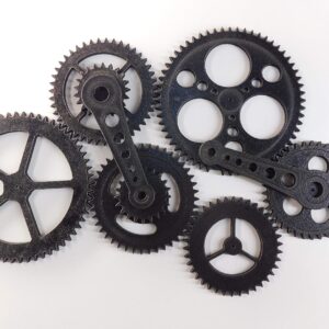 Steampunk Gears Wall Decor - Eight Gears, Two Push Rods - 10 Pieces - Free Shipping - Wood Gears