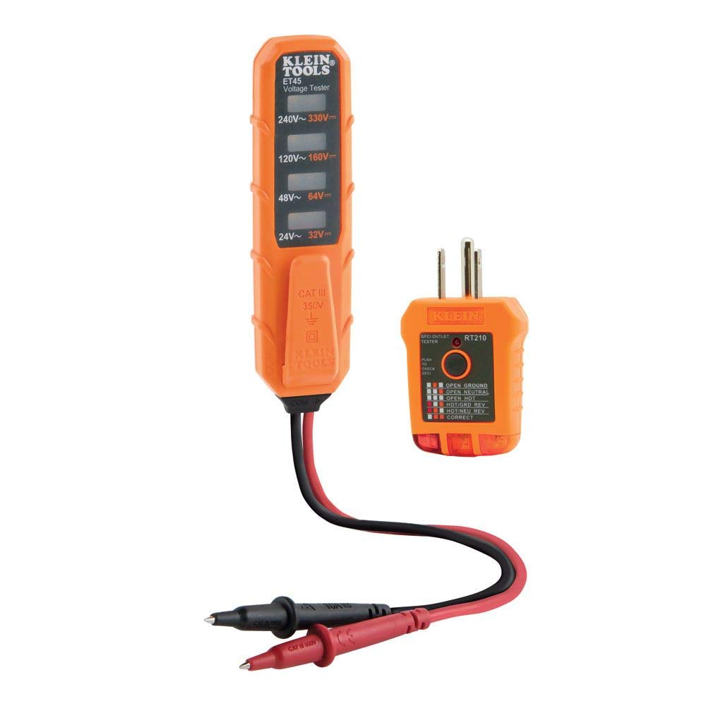 Klein Tools ET45VP Electrical Test Kit with GFCI Outlet Tester and AC/DC Voltage Tester