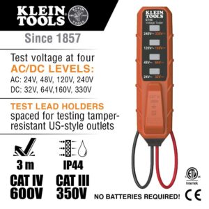 Klein Tools ET45VP Electrical Test Kit with GFCI Outlet Tester and AC/DC Voltage Tester