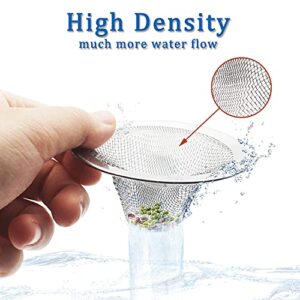 Shower Hair Drain Catcher, Stainless Steel Sink Strainer Hair Catcher Basket Filter Trap Fits Most Kitchen Sinks, Bathroom Sinks, Shower Tub Drains(2 Pack, 3.54inch)