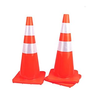 [ 12 Pack ] 28" Traffic Cones Plastic Road Cone PVC Safety Road Parking Cones Weighted Hazard Cones Construction Cones Orange Parking Barrier Safety Cones Field Marker Cones Traffic Cones (12)