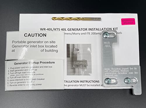 Generator Interlock Kit Compatible with Siemens/Murray/ITE 150 Amp or 200 Amp Service Panel