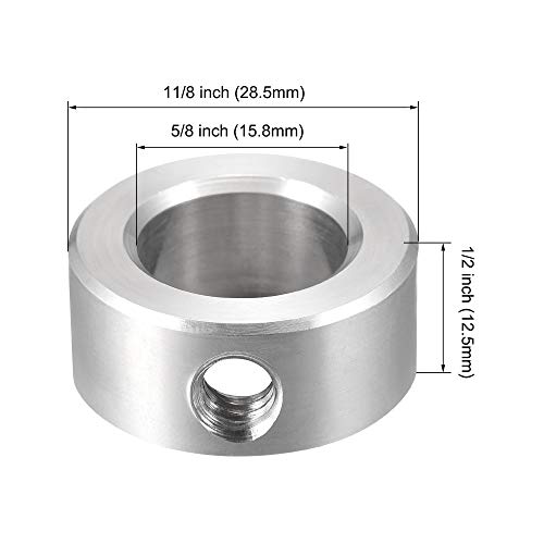 uxcell Drill Stop 5/8" I.D. Stainless Steel for Set Screws Chuck Woodworking Drill Bits Depth Holder 2Pcs