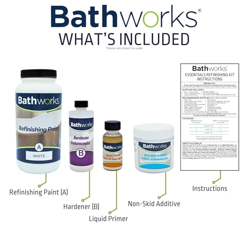 Bathworks Bathtub Refinishing Kit STANDARD 22 oz. Tub & Tile W/Non-Slip Protection WHITE