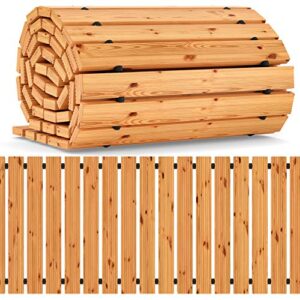 Zyppio Roll-Out Garden Pathway, 8’ Long, Straight, Weather-Resistant Walkway for Outdoor Patios, Gardens, Beach Boardwalks, and Wedding Party Events, Natural Cedar Hardwood