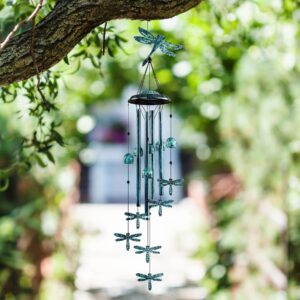 Monsiter QE Outdoors Wind Chimes with 4 Aluminum Tubes - Dragonfly S Hook, Wind Bells Hanging Decorate for Patio, Garden, Backyard or Porch