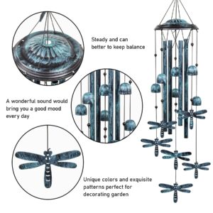 Monsiter QE Outdoors Wind Chimes with 4 Aluminum Tubes - Dragonfly S Hook, Wind Bells Hanging Decorate for Patio, Garden, Backyard or Porch