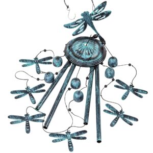 Monsiter QE Outdoors Wind Chimes with 4 Aluminum Tubes - Dragonfly S Hook, Wind Bells Hanging Decorate for Patio, Garden, Backyard or Porch