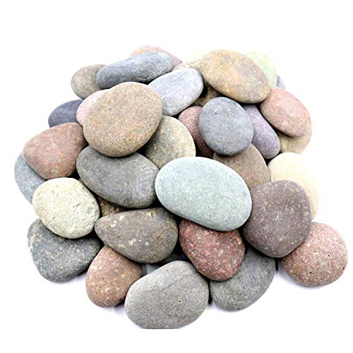 50 Rocks for Painting – Bulk Multi-Colored Large Rock Painting Stones, 2” - 3.5” inch Super Smooth and Flat, Non-Porous Craft Painting Rocks, 100% Natural River Rocks for Mandala and Kindness Stones