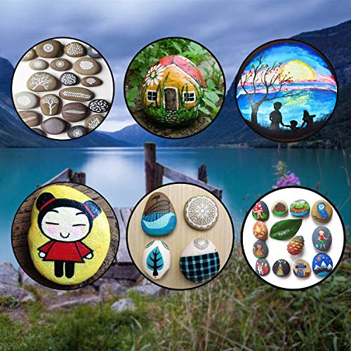 50 Rocks for Painting – Bulk Multi-Colored Large Rock Painting Stones, 2” - 3.5” inch Super Smooth and Flat, Non-Porous Craft Painting Rocks, 100% Natural River Rocks for Mandala and Kindness Stones