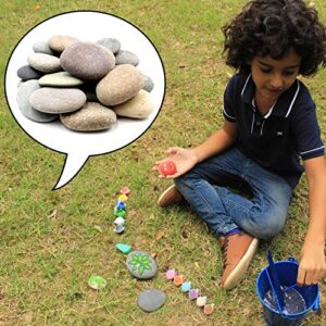 50 Rocks for Painting – Bulk Multi-Colored Large Rock Painting Stones, 2” - 3.5” inch Super Smooth and Flat, Non-Porous Craft Painting Rocks, 100% Natural River Rocks for Mandala and Kindness Stones