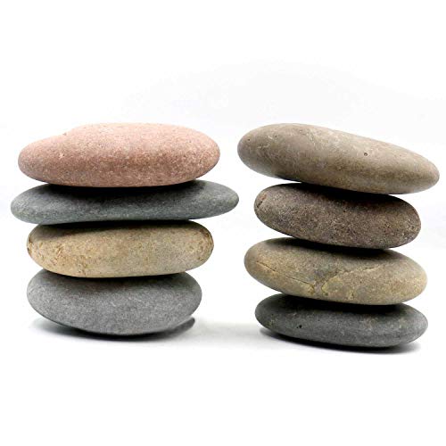 12 Extra-Large Rocks for Painting – Multi-Colored Craft Rock Painting Stones, 3.5” - 4.5” inch Smooth and Flat, Non-Porous Painting Rocks, 100% Natural River Rocks for Mandala and Kindness Stones