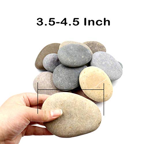 12 Extra-Large Rocks for Painting – Multi-Colored Craft Rock Painting Stones, 3.5” - 4.5” inch Smooth and Flat, Non-Porous Painting Rocks, 100% Natural River Rocks for Mandala and Kindness Stones