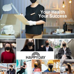 HAPPYDAY , 25 Packs, Made in KOREA Premium KF94 Micro Dust Protection Individually Packaged Black Face Mask Large