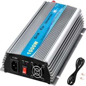 vevor grid tie solar inverter, 1000w mppt power inverter, 50/60 hz solar grid tie system, grid tie inverter, dc 20-45v input to ac 90-140v output wind turbine grid tie inverter for solar panel system