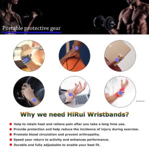 HiRui 2 Pack Wrist Brace Wrist Wraps, Wrist Compression Straps Wrist Support for Workout Tennis Weightlifting Tendonitis Sprains Carpal Tunnel Arthritis Pain Relief, Adjustable (Black)