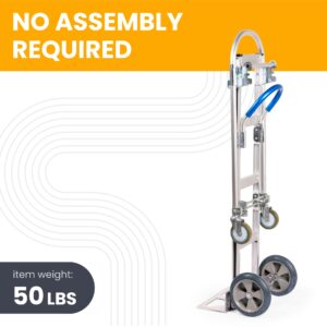 HaulPro Fully Assembled Senior Convertible Hand Truck - Heavy Duty Loads 1,000 lbs. Aluminum Moving Dolly Converts from Hand Truck to Platform Push Cart in Seconds - Utility Cart with Anti Slip Handle