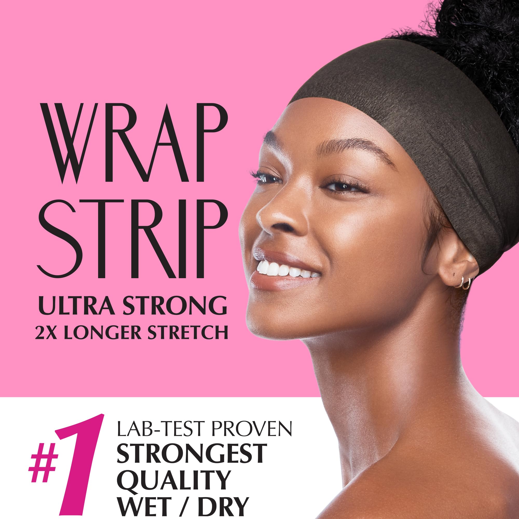 Red by Kiss Wrap Strip, Ultra Strong 2X Longer Stretch, Lab-Test Proven Strongest Quality for Wet/Dry