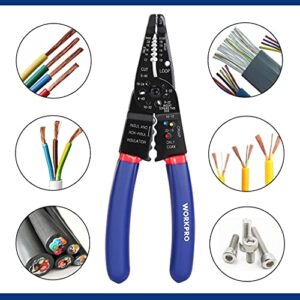 WORKPRO Wire Stripper Set, 8-Inch Multi-Tool Stripper and 8-Inch Self-Adjusting Wire Stripper Set for Stripping, Cutting and Crimping