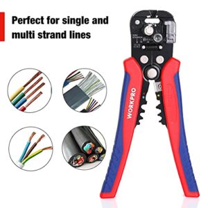 WORKPRO Wire Stripper Set, 8-Inch Multi-Tool Stripper and 8-Inch Self-Adjusting Wire Stripper Set for Stripping, Cutting and Crimping