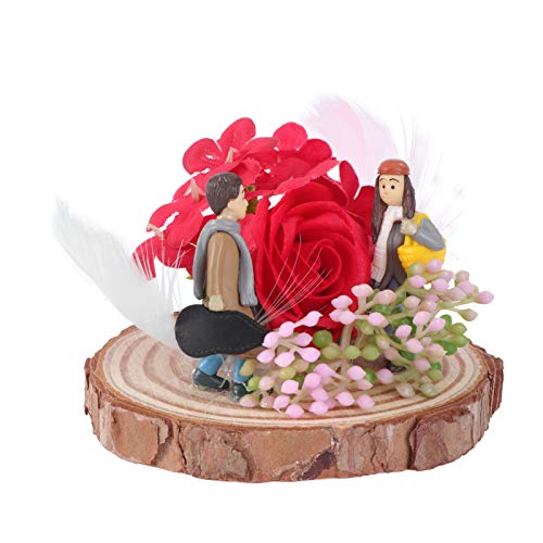 VALICLUD Ornament Decoration Terrarium Miniatures Bridal Show Stand Couple Micro Landscape Lover Love Couple Figurines Cake Decorating Landscape Ornaments Wood Doll House Bride Booth