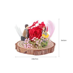 VALICLUD Ornament Decoration Terrarium Miniatures Bridal Show Stand Couple Micro Landscape Lover Love Couple Figurines Cake Decorating Landscape Ornaments Wood Doll House Bride Booth