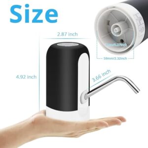 KUFUNG Water Dispenser for 5 Gallon Bottle - Rechargeable Water Pump for 5 Gal Jug, BPA-Free, Food Grade Silicone Hose, Stainless Steel Spout - 30-40 Days Battery Life, Easy One Switch Operation