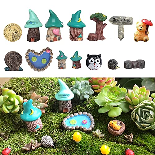 BEZALEL Mini Fairy Garden Accessories Outdoor - Miniature Fairy Garden Supplies Miniature Garden Accessories with Fairy Garden Animals, Houses, Decor for Garden Patio Micro Landscape Yard Bonsai