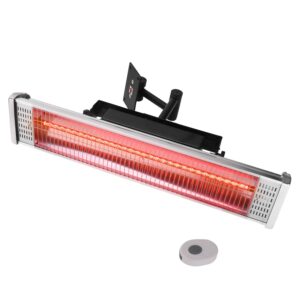 Star Patio Electric Patio Heater, Outdoor Heater with Remote and Touch Switch, 700W/800W/1500W Infrared Ceiling Heater with Black Finish, STP1520-FHC-RMLED N1