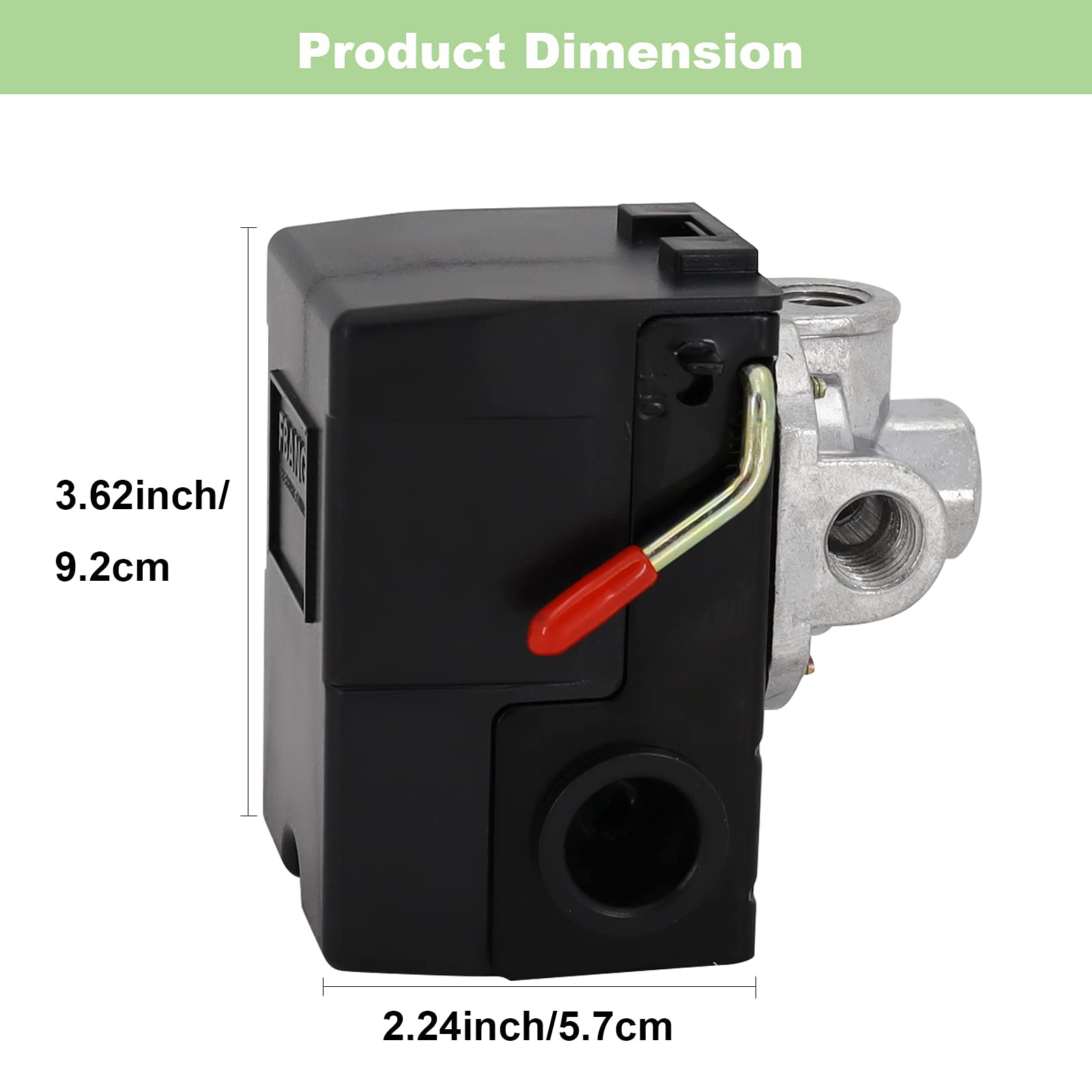 Air Compressor Pressure Switch 95-125 PSI Control Unloader, LF10-4H 95-125 PSI 20A 4 Port Pressure Control Switch Valve NPT 1/4