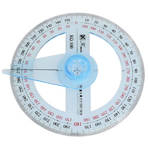 Longdex Swing Arm Protractor Plastic 4Inch 360 Degree Protractor with Swing arm