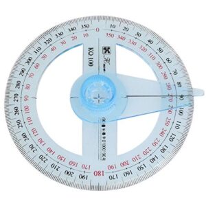 Longdex Swing Arm Protractor Plastic 4Inch 360 Degree Protractor with Swing arm