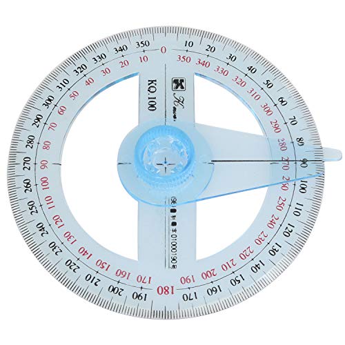 Longdex Swing Arm Protractor Plastic 4Inch 360 Degree Protractor with Swing arm