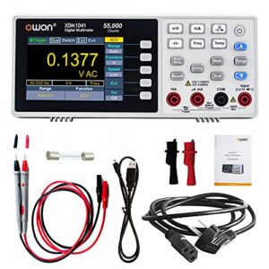 owon xdm1041 mini desktop digital multimeter, 3.7in lcd mini digital multimeter true rms temperature tester meter