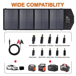 Nikota 100W Portable Solar Panel Foldable Solar Panels Charger Compatible with Jackery/Nikota Power Station,with USB 3.0 USB 2.0 DC Ports and Kickstand,for Camping, Hiking,RV Trips… Black