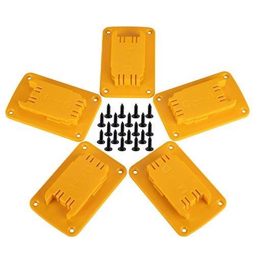 5 Packs Tool Mount for Dewalt 20V,12V Drill,Also Fit for Milwaukee M18 Tool Holder,Hanger (Lot of 5,Yellow)