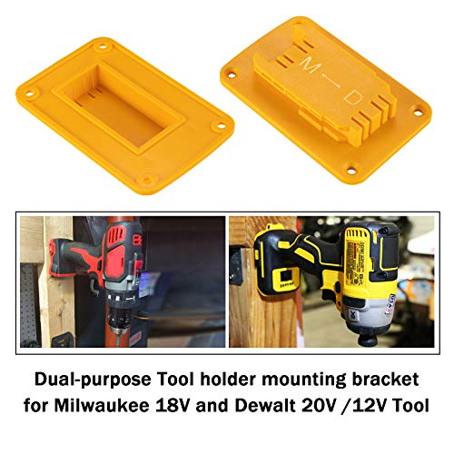 5 Packs Tool Mount for Dewalt 20V,12V Drill,Also Fit for Milwaukee M18 Tool Holder,Hanger (Lot of 5,Yellow)