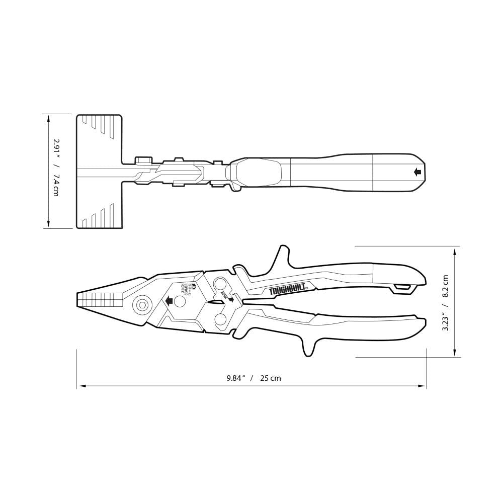 ToughBuilt - 3 inch Seamer - Forged Head Design - 1/4” to 1-1/4” Jaw Capacity - 1/4″ depth markings - (TB-H4-61-S3)