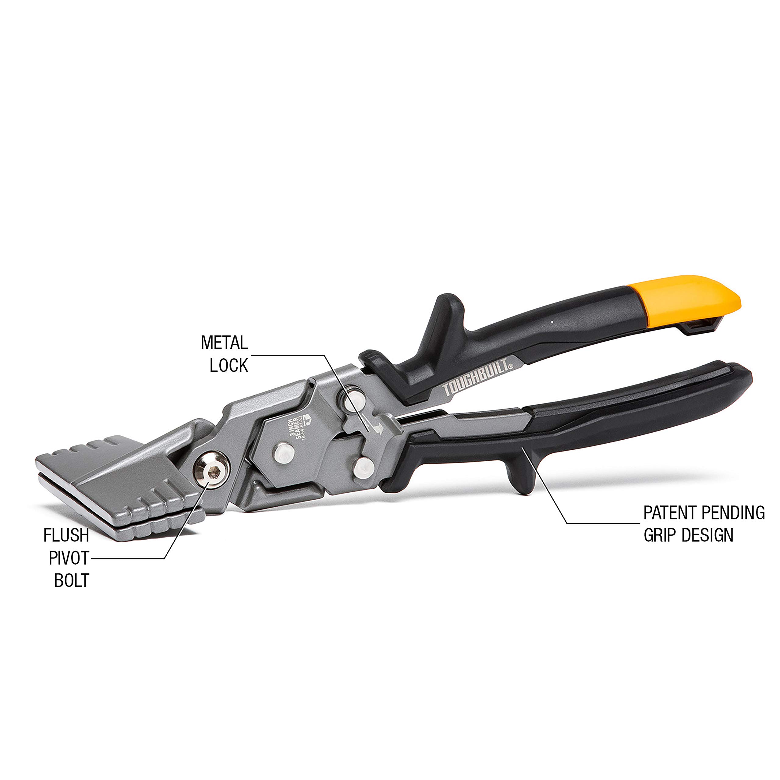 ToughBuilt - 3 inch Seamer - Forged Head Design - 1/4” to 1-1/4” Jaw Capacity - 1/4″ depth markings - (TB-H4-61-S3)