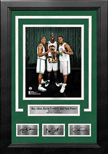 Ray Allen, Kevin Garnett, & Paul Pierce 2008 Basketball Champions Celtics 8" x 10" Framed Photo with Engraved Autographs