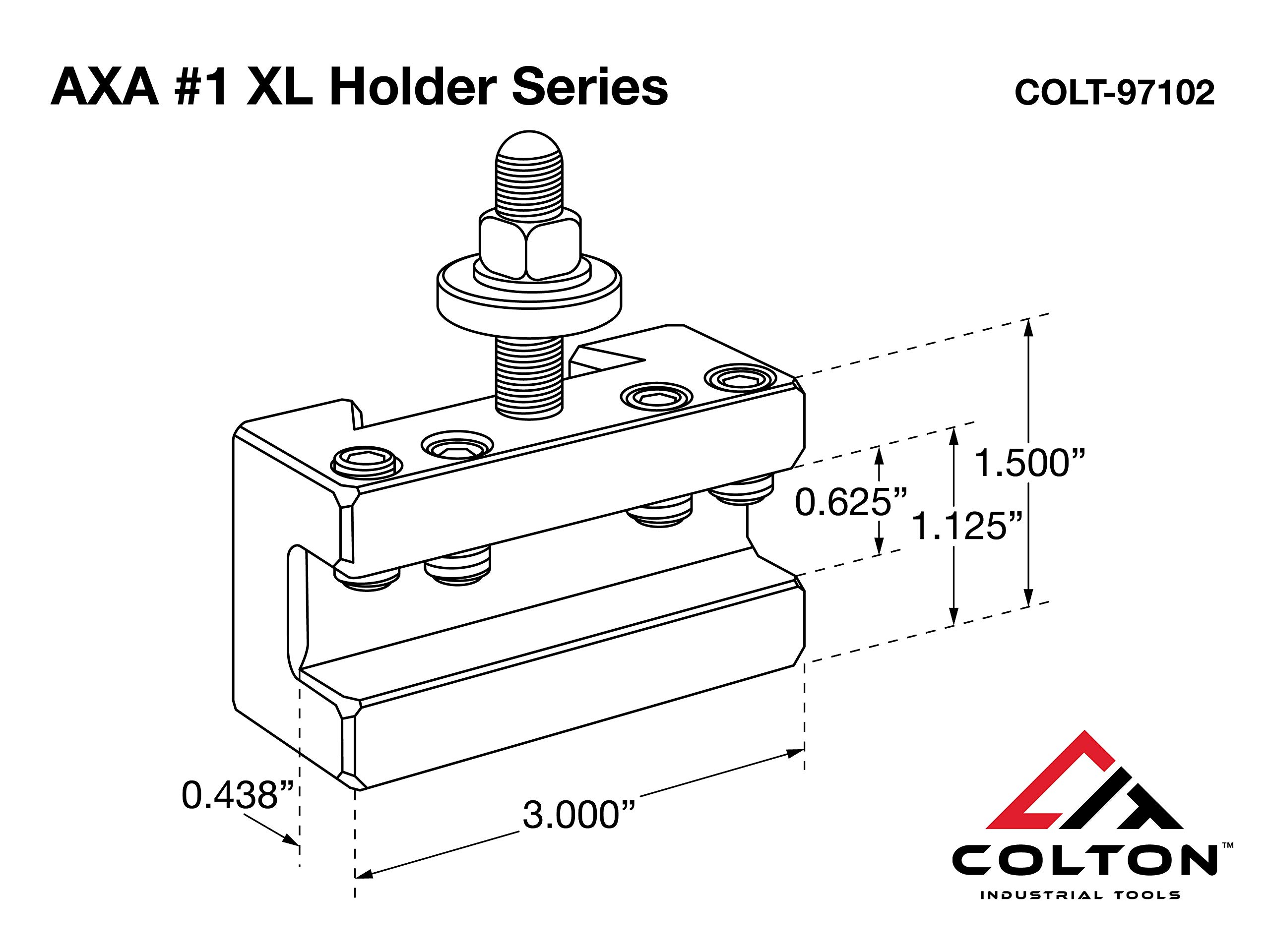 Colton Industrial Tools AXA #1 XL Quick Change Tool Holder 250-101XL ZiN Coated