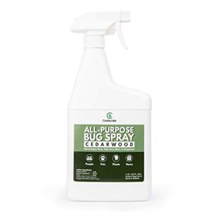 cedarcide all-purpose bug spray | kill and control mosquitos, fleas, ticks, ants | made with natural essential oils | use on people, pets & kids (cedarwood, quart (32 oz.))