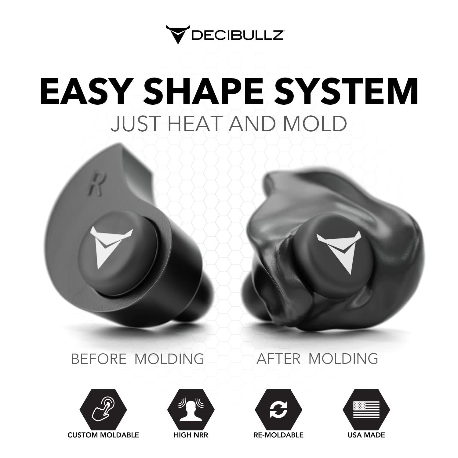 Decibullz Custom Molded Earplugs Pro Pack (Black) Bundle